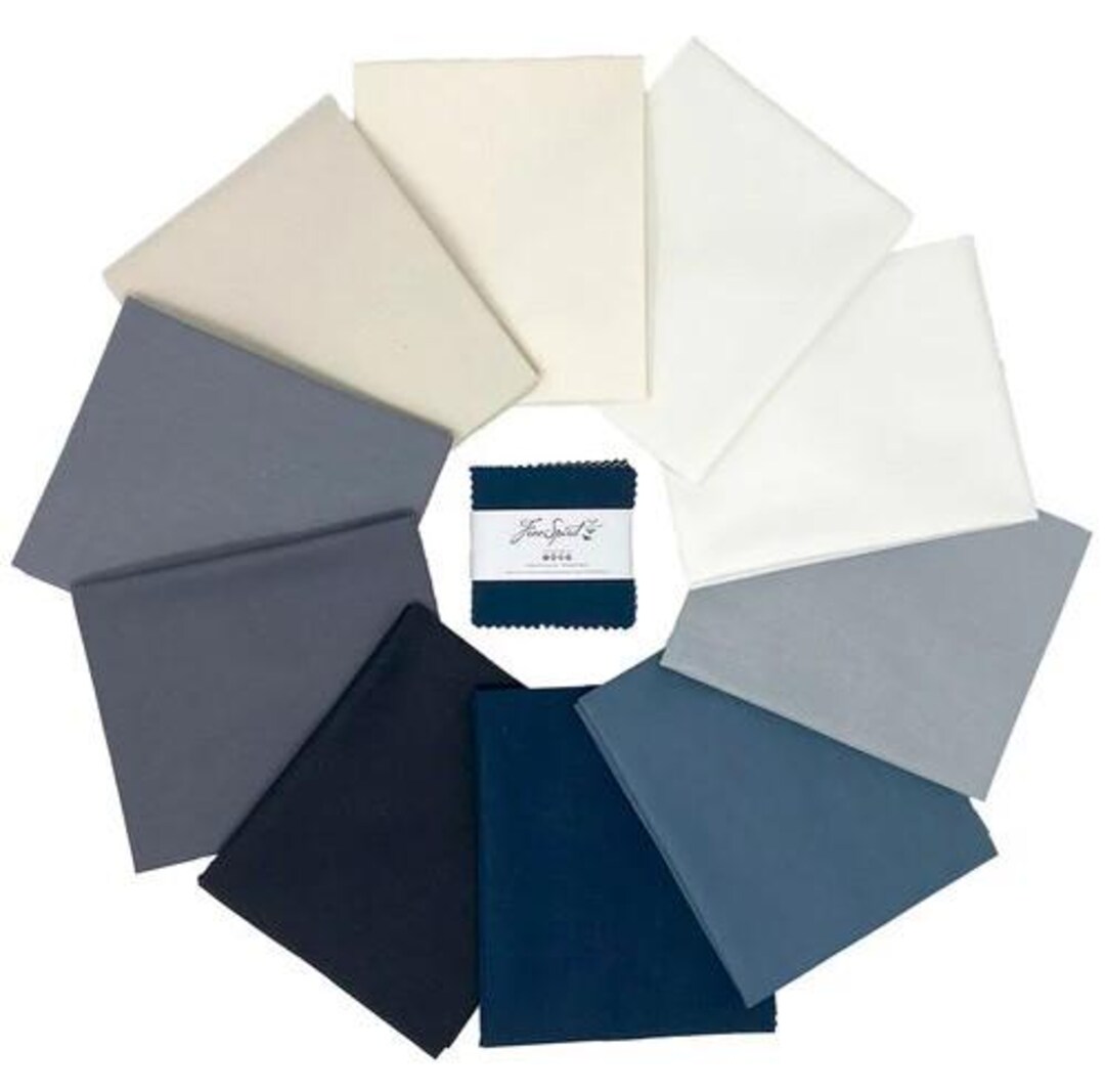 Freespirit - Designer Essential Solids Mini Charm Pack in Cloudy - Etsy