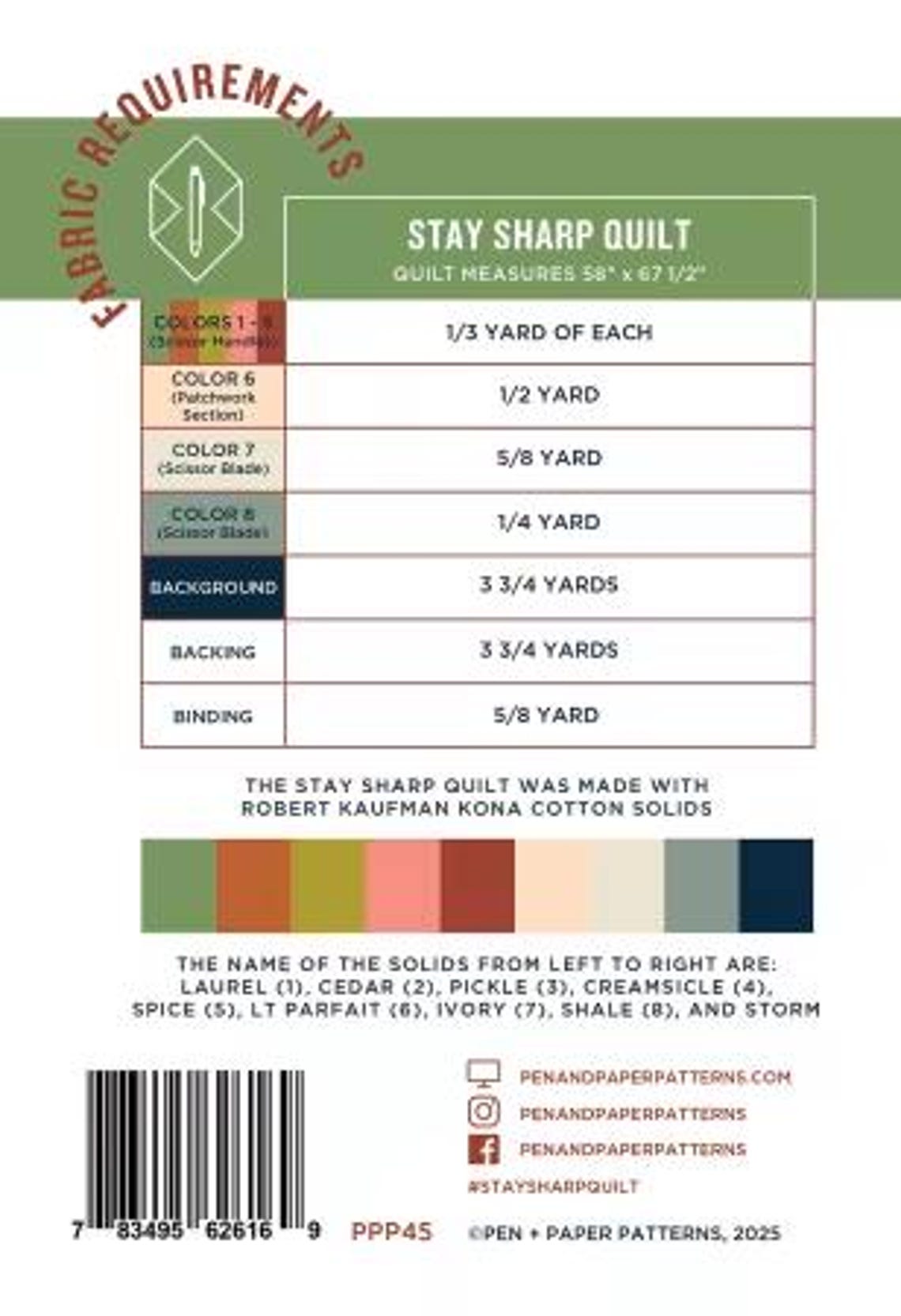 Stay Sharp Quilt Pattern - Pen + Paper Patterns - Etsy