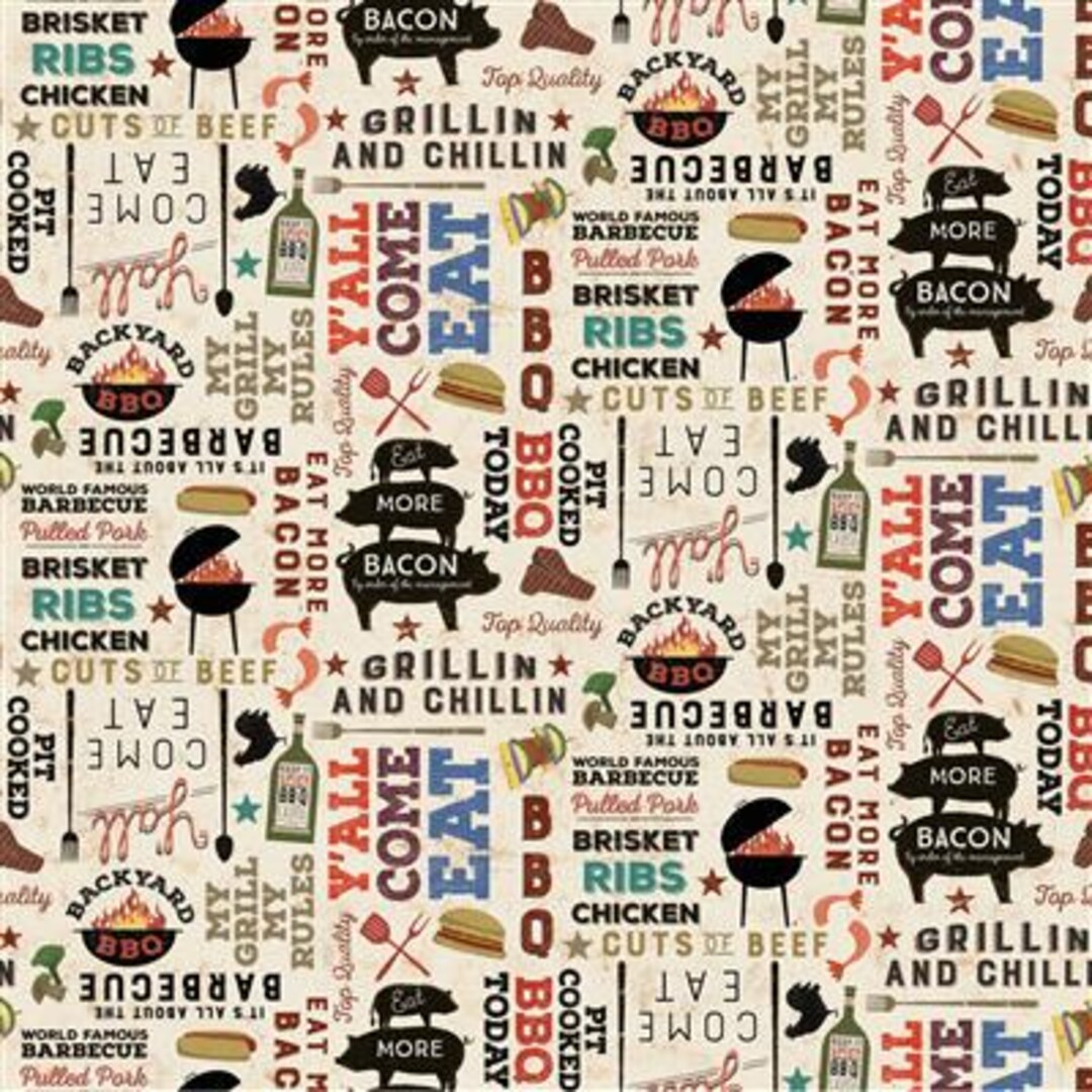 Preorder - Clothworks - Backyard BBQ - Words - Y4416-11 - SHIPS APRIL ...