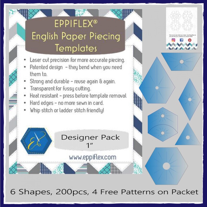 Eppiflex Templates English Paper Piecing Template EPP Set | Etsy