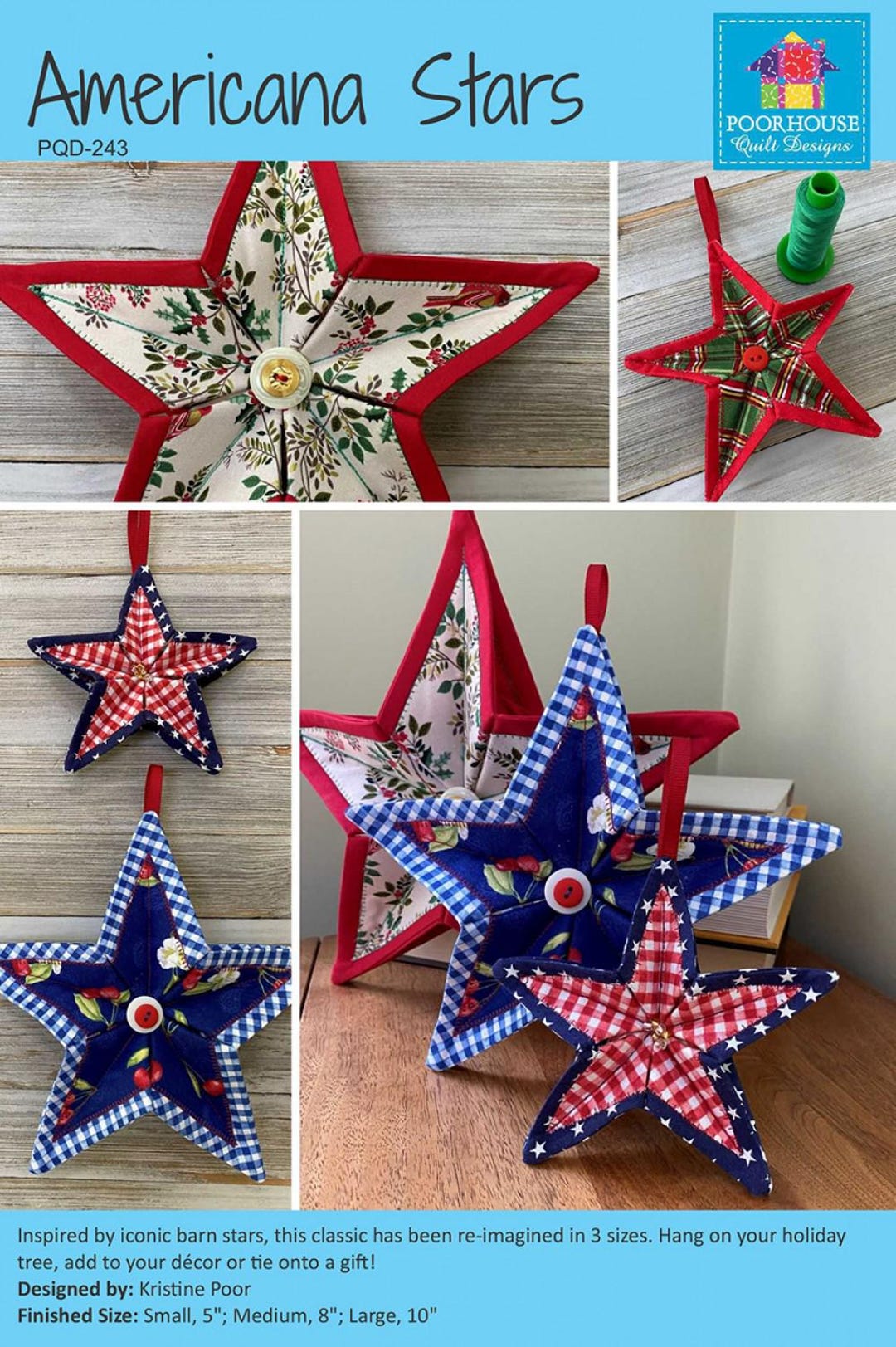 Poorhouse Quilt Designs - Americana Stars Pattern - Etsy