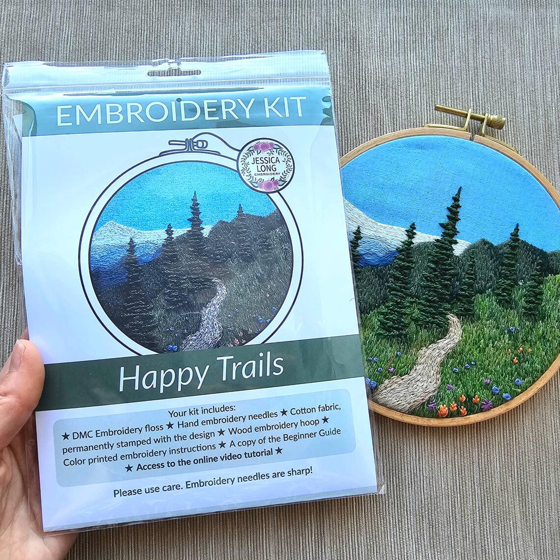 Happy Trails Landscape Embroidery Kit by Jessica Long - Etsy