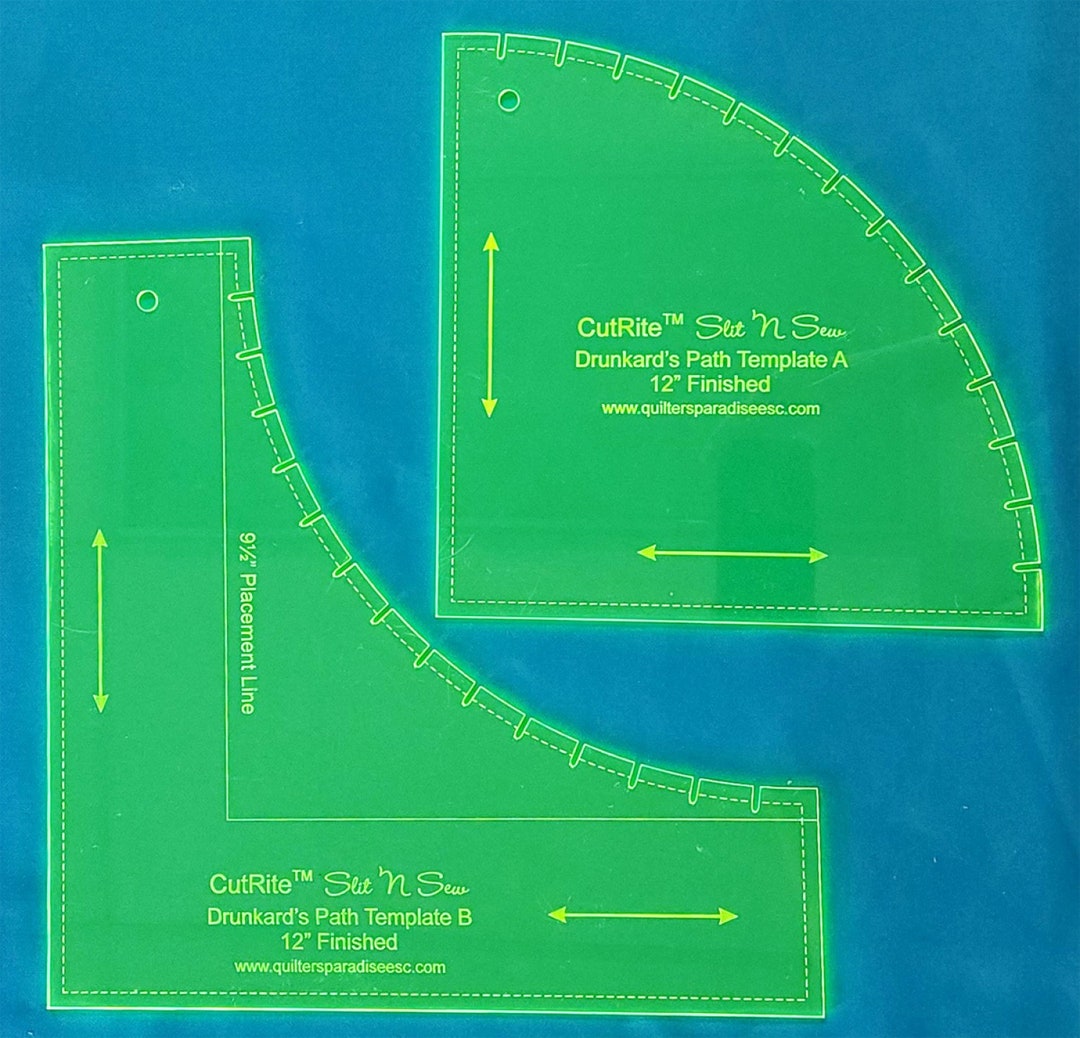 Cutrite Slit N Sew Drunkards Path 12in Finished Template Etsy