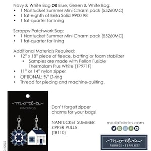 Moda - Nantucket Summer by Camille Roskelley - Nantucket Mini-charm Bag ...