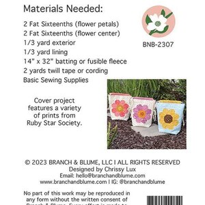 Mini Bloomberg Drawstring Bag Pattern - Chrissy Lux - Branch & Blume - Etsy