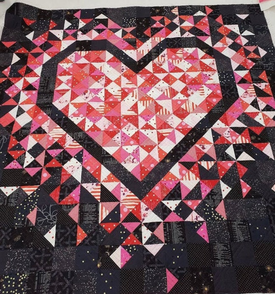 Late Night Love Exploding Heart Quilt Kit - Slice of Pi Quilts ...