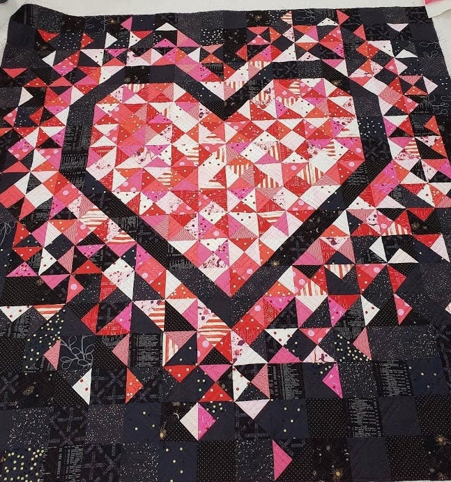 Late Night Love Exploding Heart Quilt Kit Slice of Pi Quilts | Etsy