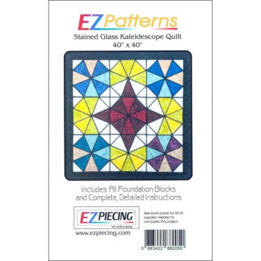 Stained Glass Kaleidoscope Quilt Pattern by EZ Patterns - Etsy