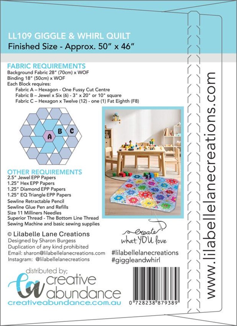 Giggle and Whirl - I Spy Quilt Pattern and Templates OR Full EPP Kit by ...