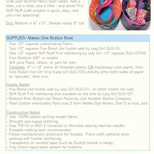 Button Boats Pattern by Lazy Girl Designs - Etsy