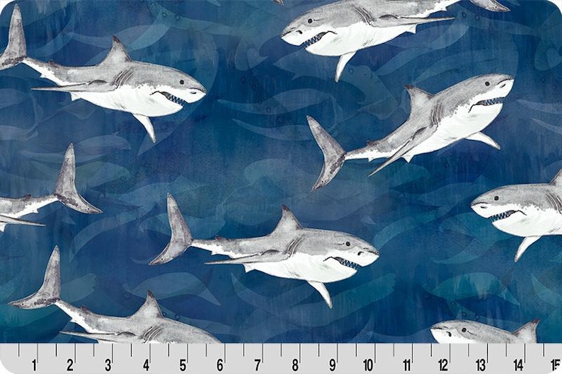 Shannon Fabrics - Deep Dive Shark Minky - 60" Wide - Etsy