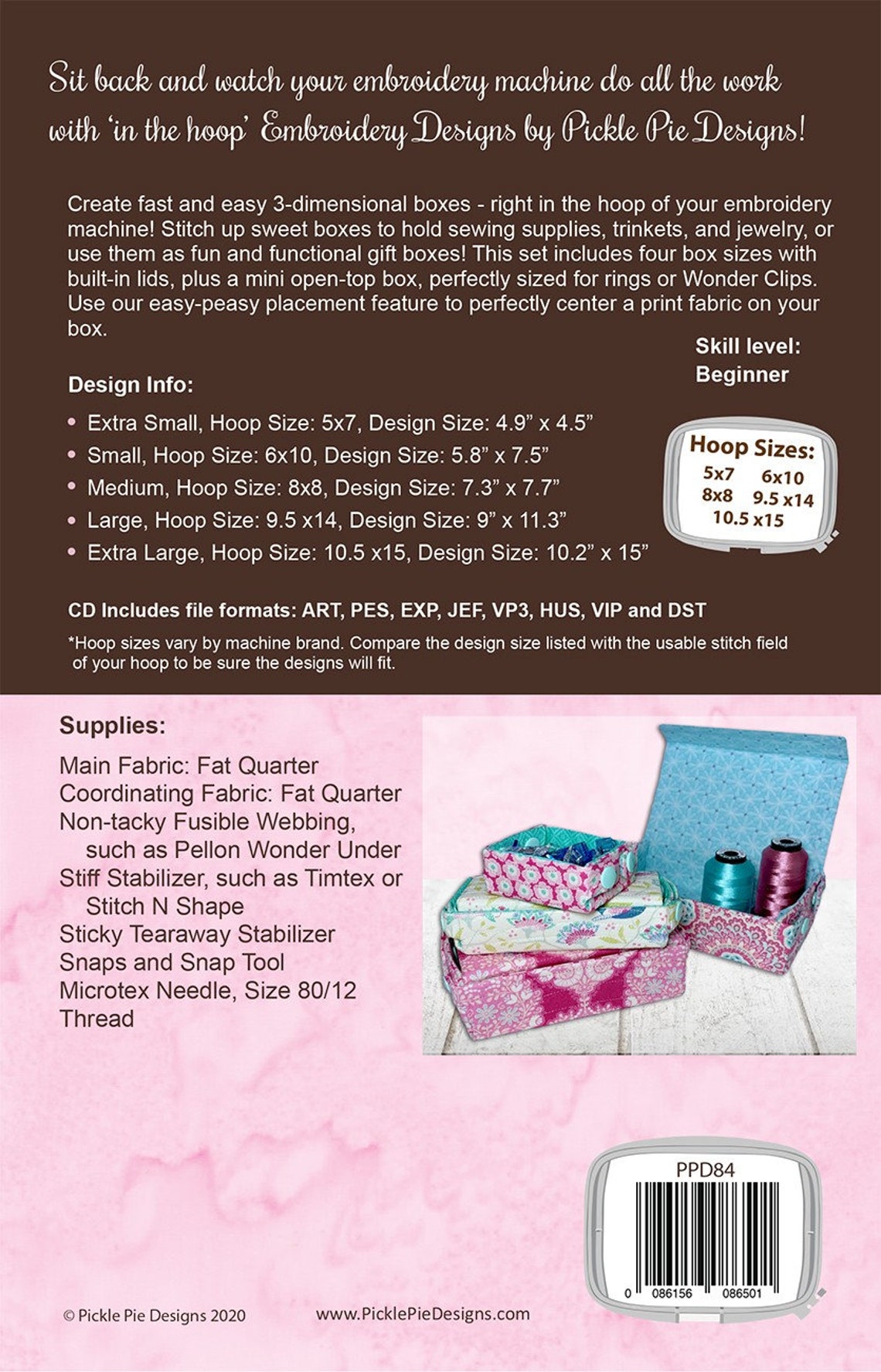 CD Betty Boxes in the Hoop Machine Embroidery Design - Pickle Pie ...