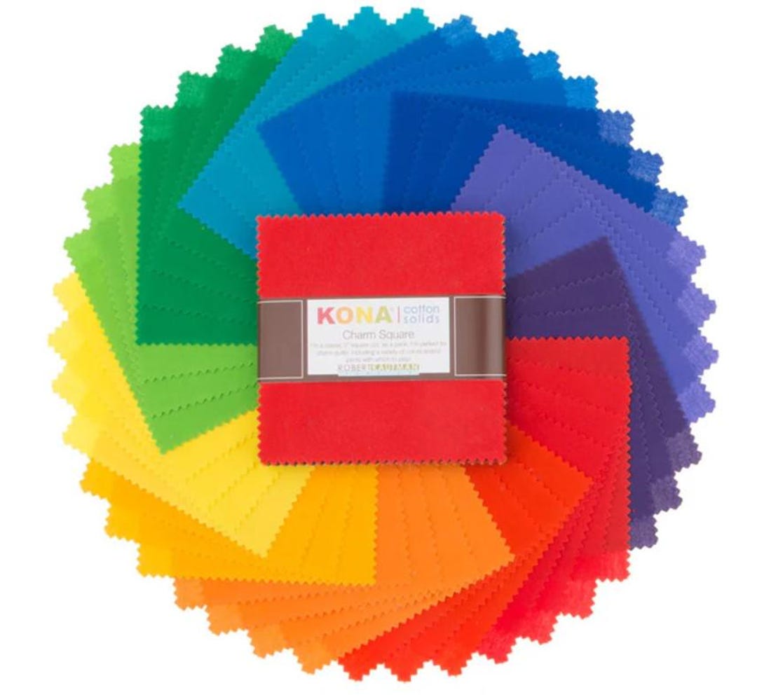 Kona Bright Rainbow Palette Charm Squares - 5 in Squares CHS-734-42 - Etsy