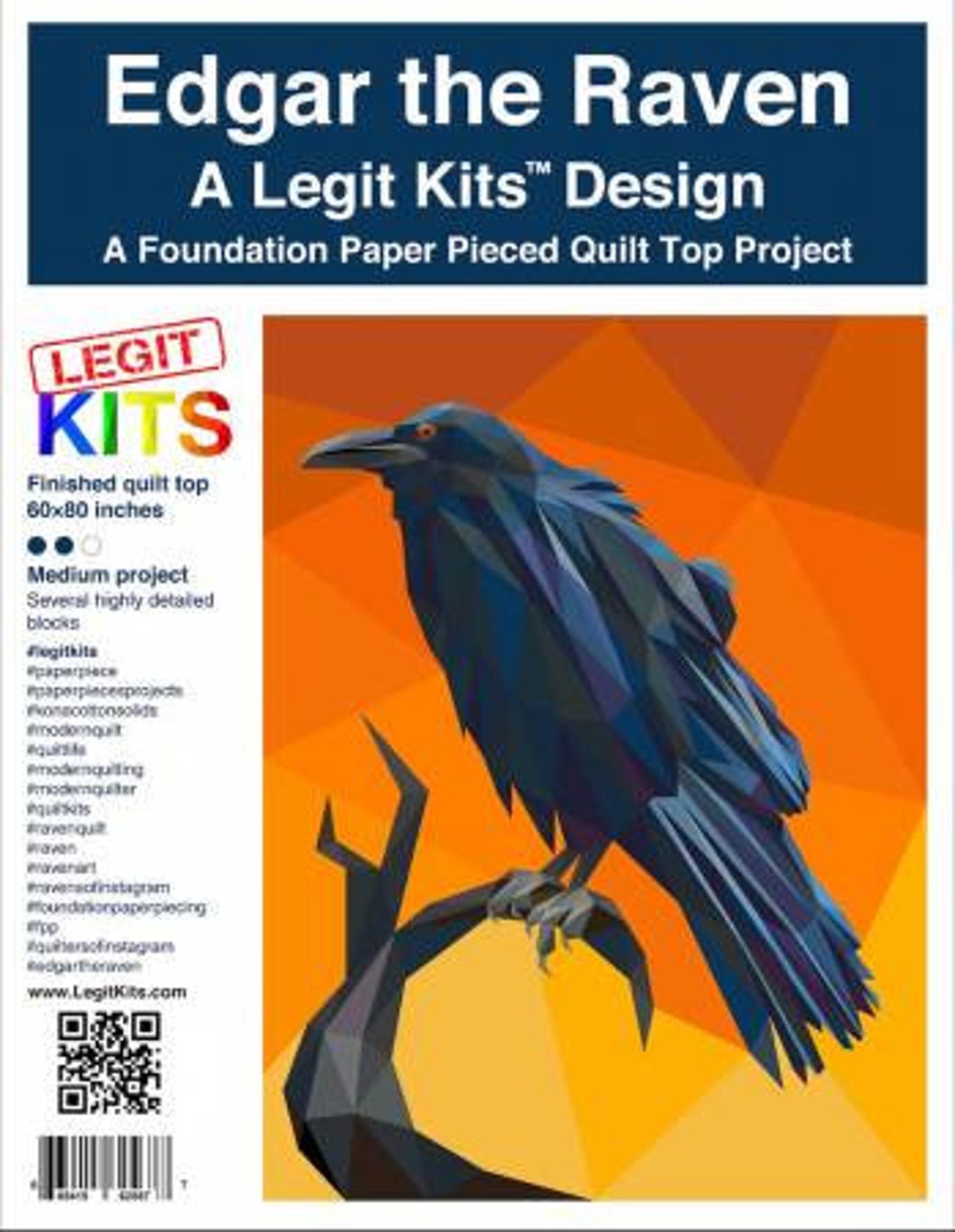 Legit Kits - Edgar the Raven Pattern - Etsy