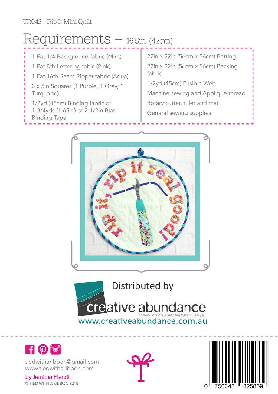 Rip It Mini Quilt Pattern by Tied With Ribbon From Creative - Etsy