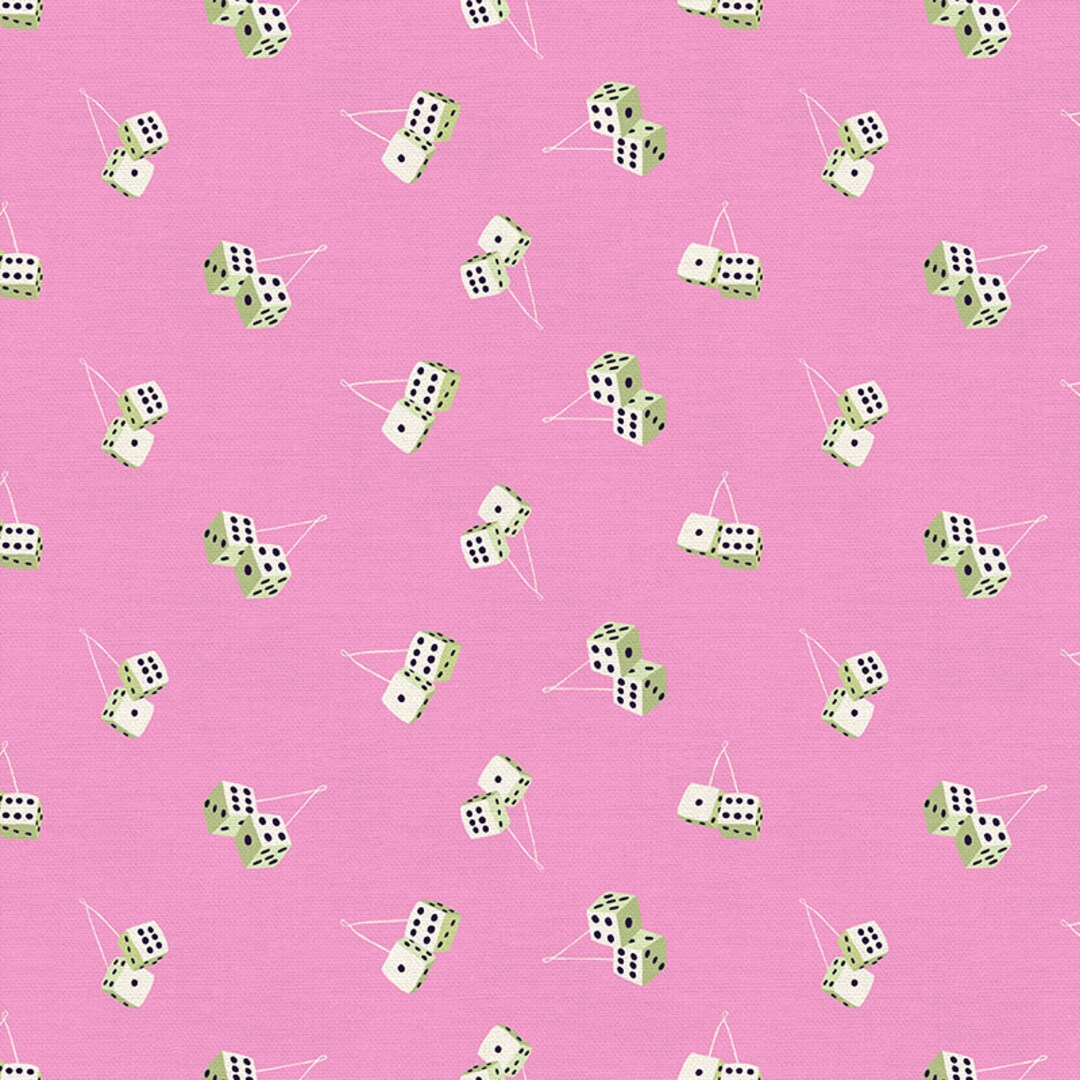 PBS Fabrics - Drivin' Down 9 - Lysa Flower - Lucky Dice Pink - 12023571 ...