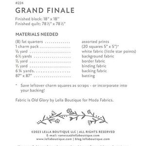 Grand Finale Quilt Pattern by Lella Boutique - Etsy