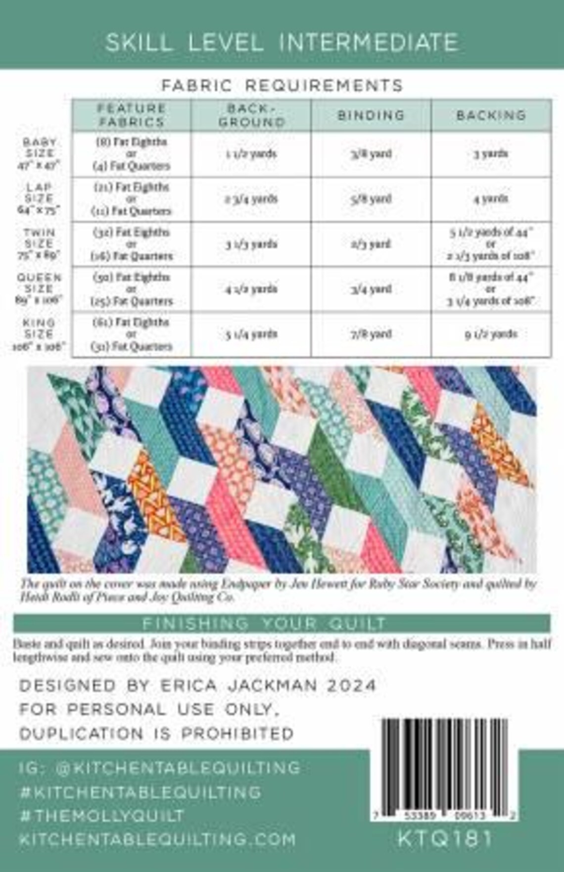 The Molly Quilt Pattern by Kitchen Table Quilting - Etsy