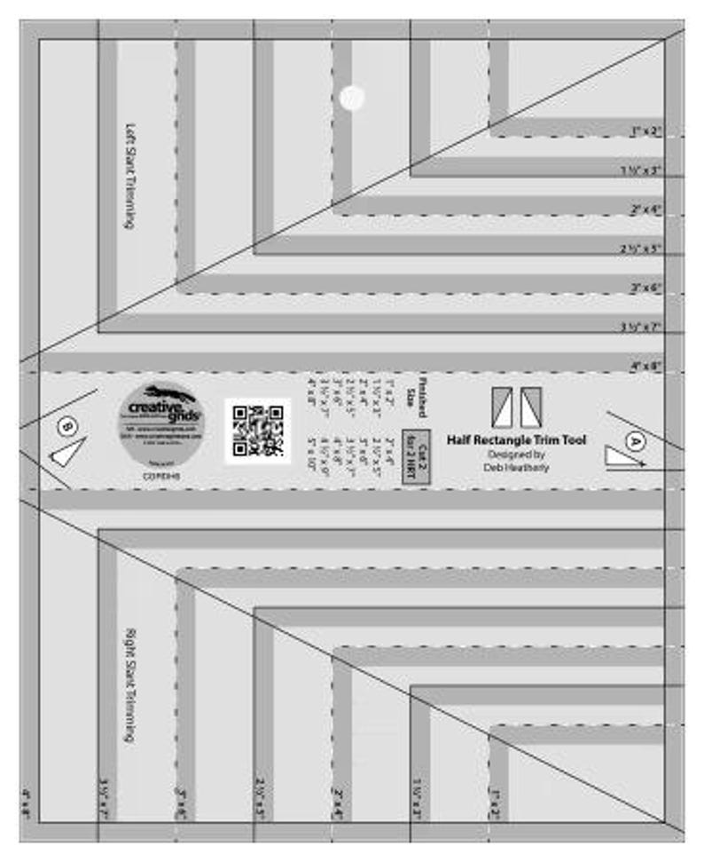 Creative Grids Half Rectangle Trim Tool Quilt Ruler - CGRDH6 - Etsy