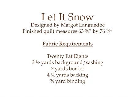 Let It Snow Quilt Pattern From the Pattern Basket - Etsy