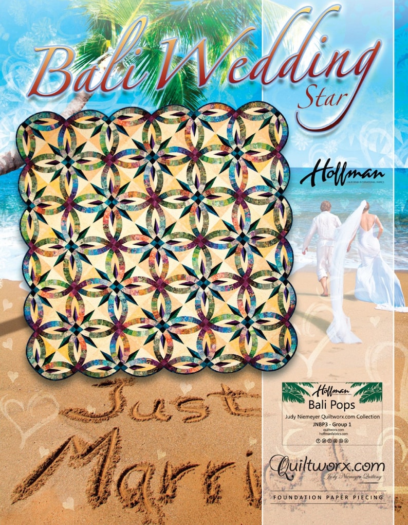Bali Wedding Star Quilt Pattern/ruler CHOOSE OPTIONS - Quiltworx - Judy ...