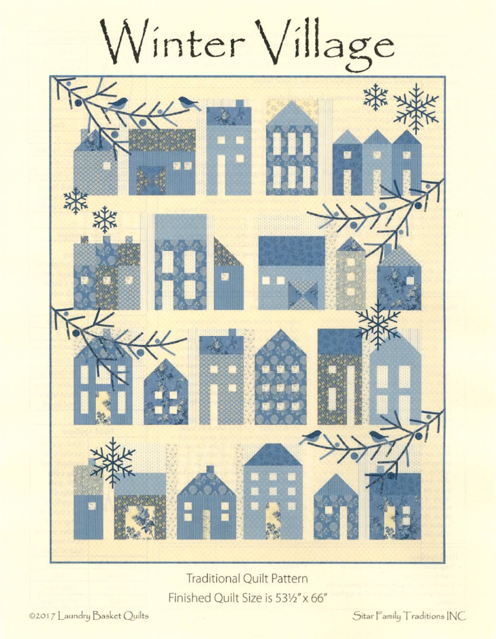 Winter Village Quilt Pattern- From Laundry Basket Quilts by Sitar ...