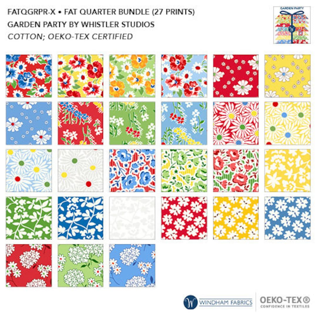 Garden Party by Whistler Studios Windham Fabrics Fat Quarter Bundle 27 Prints - Etsy