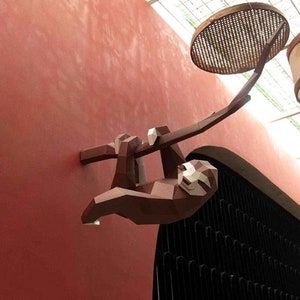 Hanging Sloth - 3D Papercraft Wall Art by Papercraft World Product ...