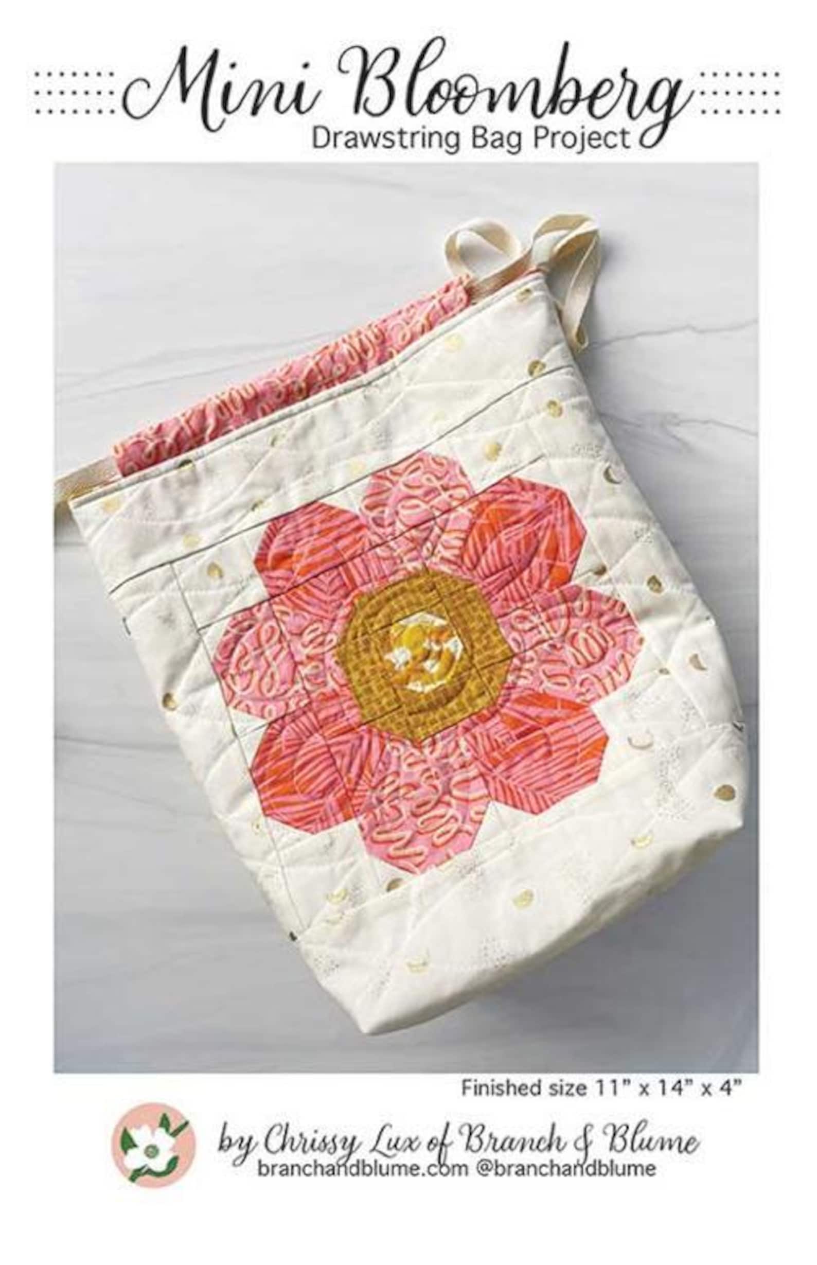 Mini Bloomberg Drawstring Bag Pattern - Chrissy Lux - Branch & Blume - Etsy