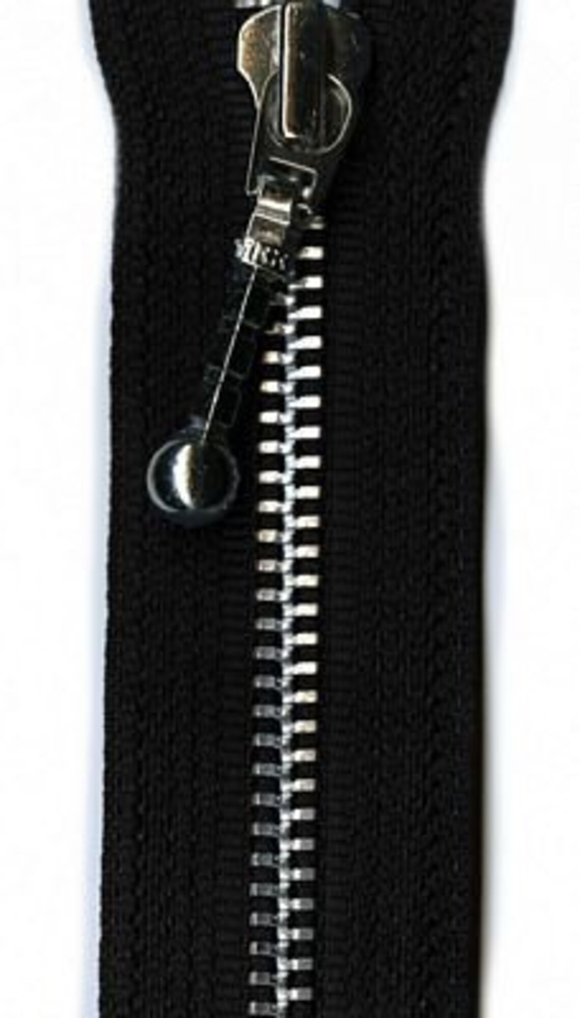 YKK All Metal Separating Zipper - Black and Silver 26" - Etsy