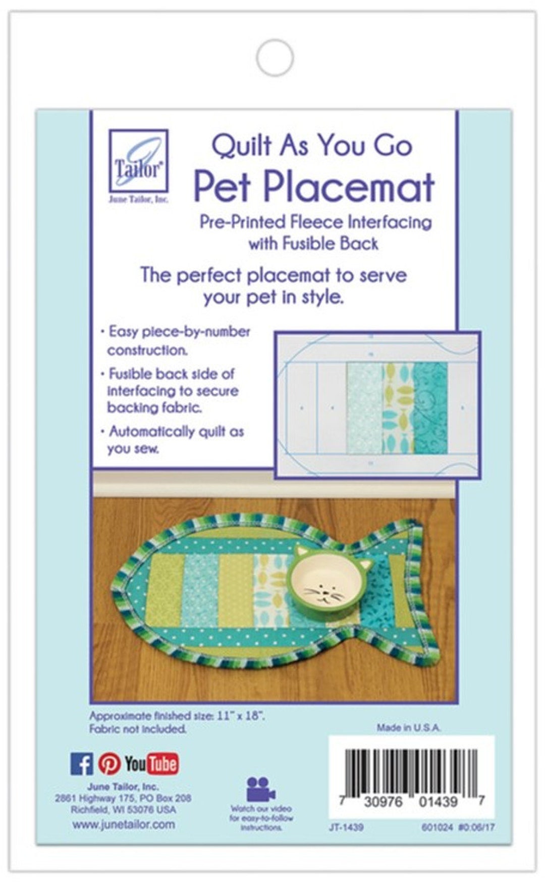 June Tailor - Quilt as You Go Pet Placemat - Pattern - Etsy