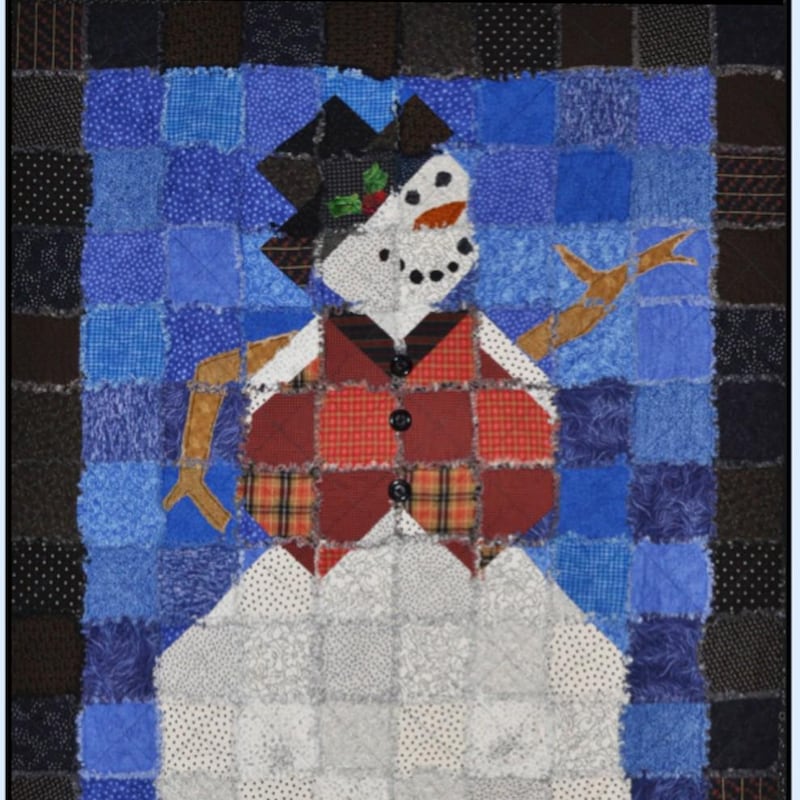 Snowman Rag Quilt - Etsy