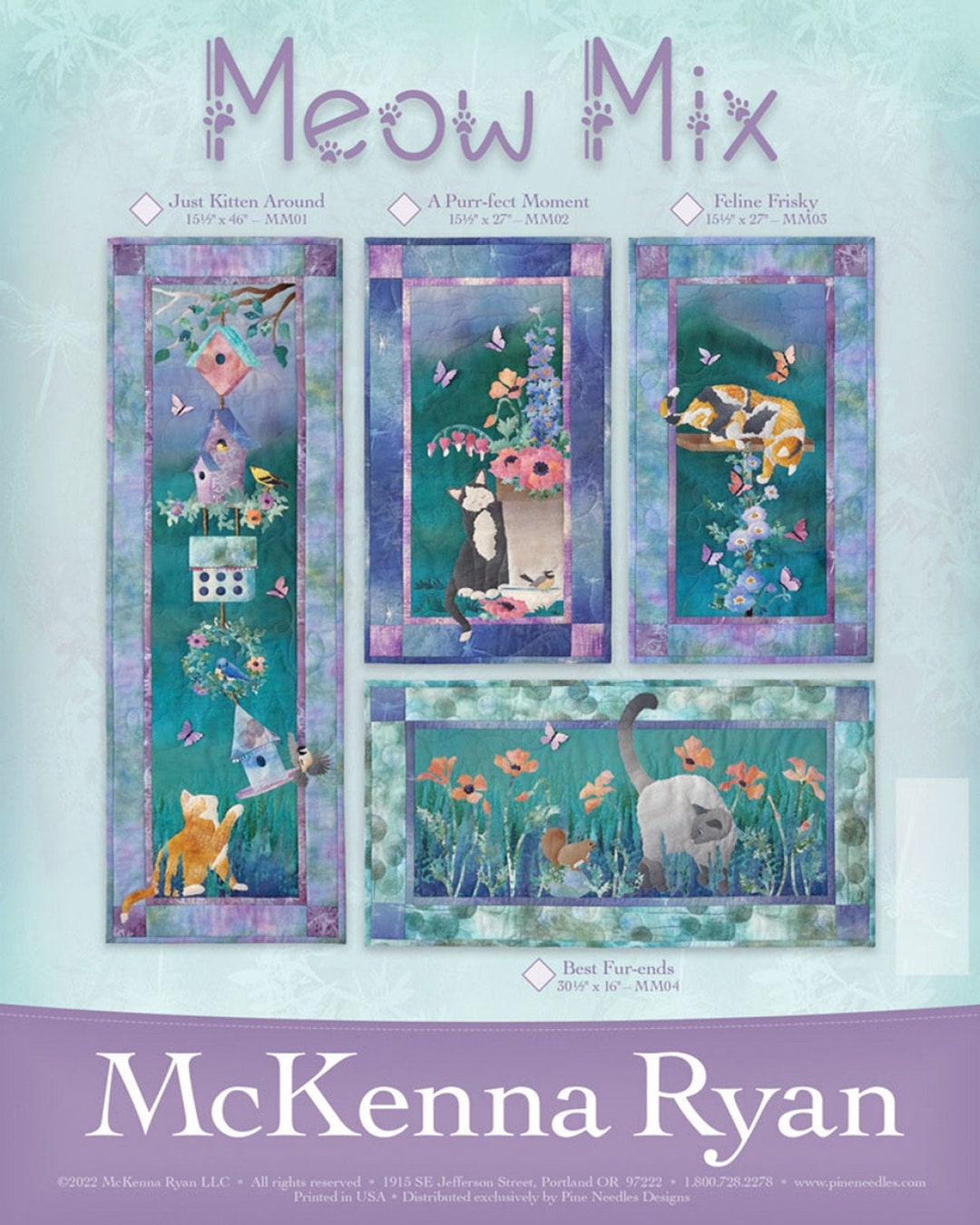 Meow Mix - Complete Set of Patterns and Embellishment Kits or Quilt ...