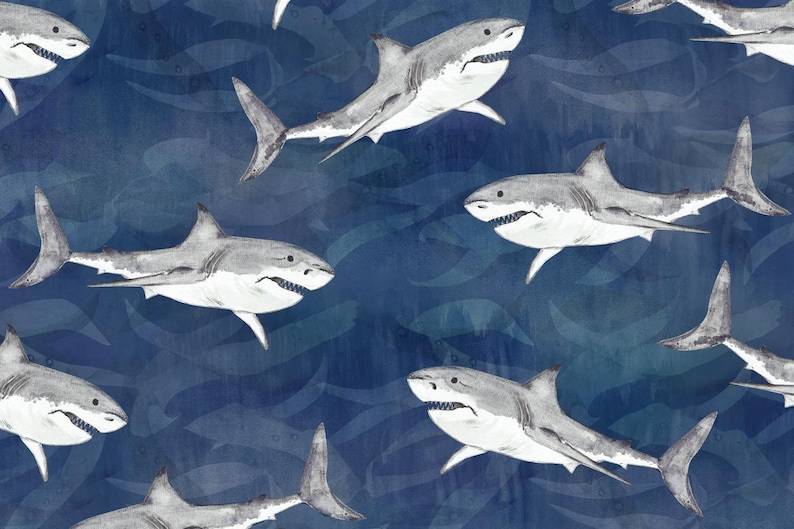 Shannon Fabrics - Deep Dive Shark Minky - 60" Wide - Etsy