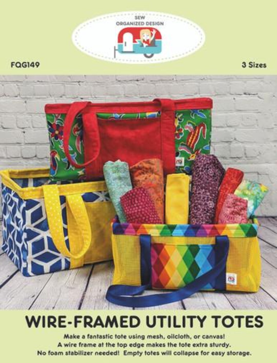 Fat Quarter Gypsy - Wire-framed Utility Totes Pattern - Etsy