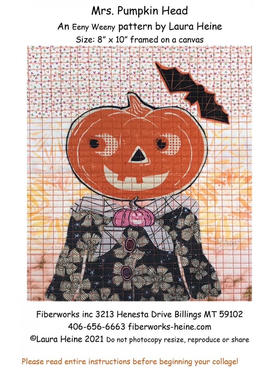 Mrs. Pumpkinhead...an Eeny Weeny Collage Pattern by Laura Heine From ...
