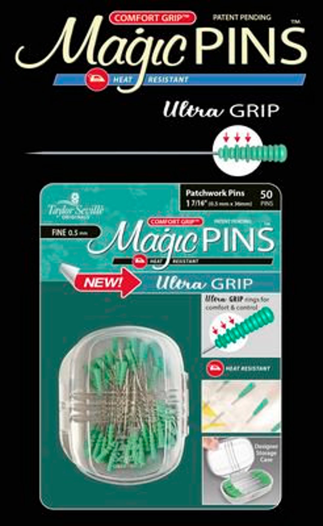 Magic Pins Ultra Grip Patchwork Fine 50 Pc 220023 - Etsy