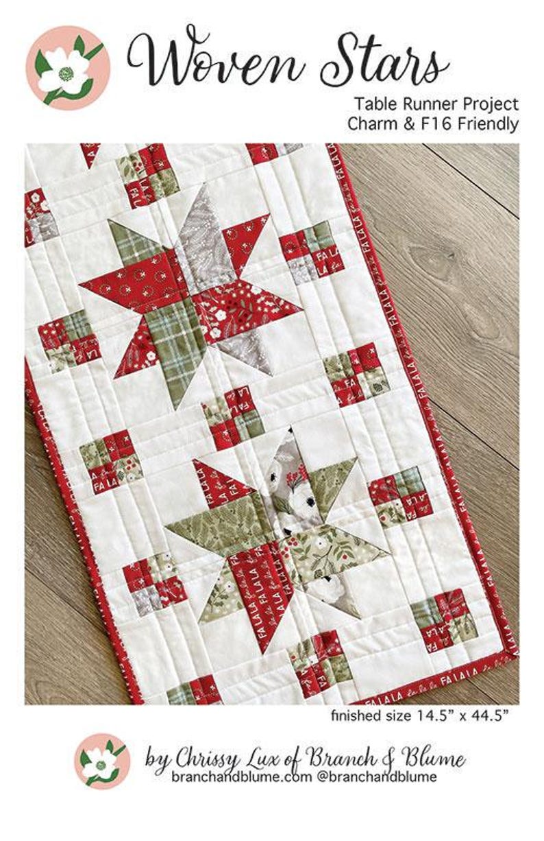 Woven Stars Table Runner Pattern - Chrissy Lux - Branch & Blume - Etsy ...