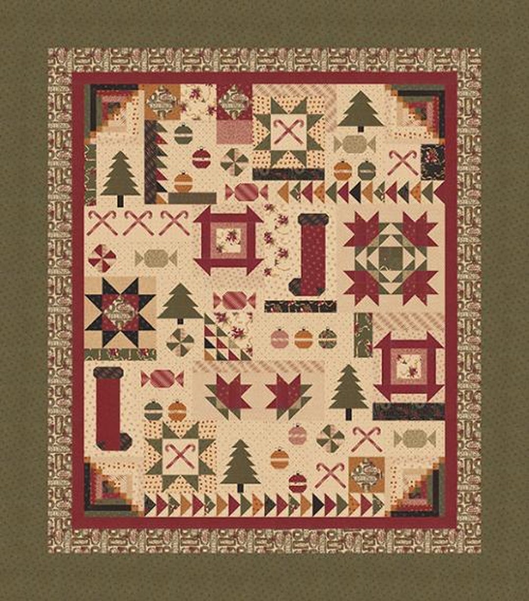 A Vintage Christmas Sampler Quilt Pattern by Kansas Trouble - Etsy
