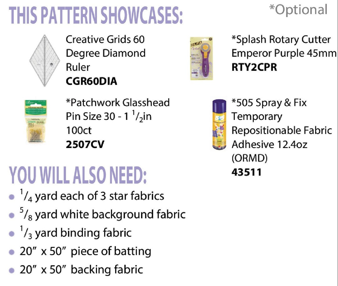 Hollow Star Pattern or Kit From Cut Loose Press - Etsy