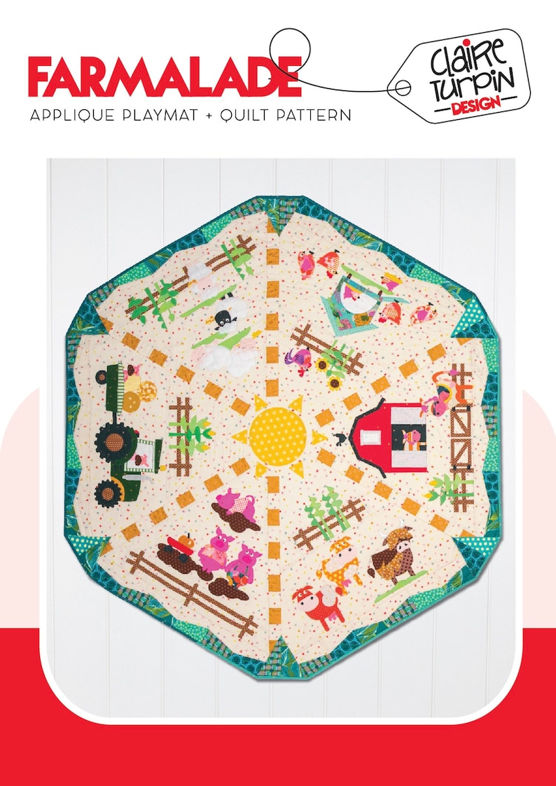 Claire Turpin - Farmalade - Applique Playmat + Quilt Pattern - Etsy