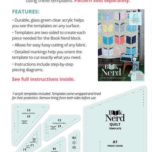 Book Nerd Quilt Pattern - by Angela Pingel - New Template Sets! - Etsy