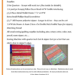 Diva Frame Wallet - Fat Quarter and Scrap Friendly! - Sew Many ...