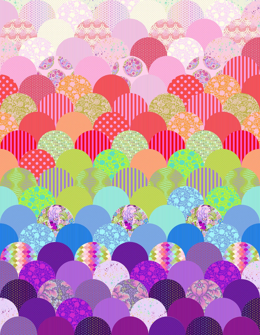 Glam Clam Quilt - Pattern OR Ruler - Looks Great in Tula Pink Fabrics ...