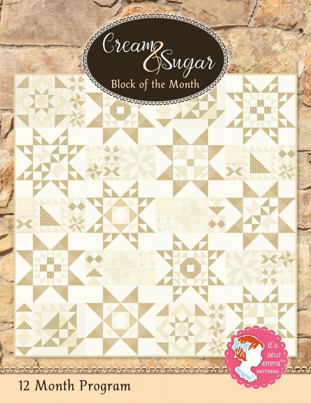 Cream & Sugar Block of the Month Quilt Pattern - From It's Sew Emma - Etsy