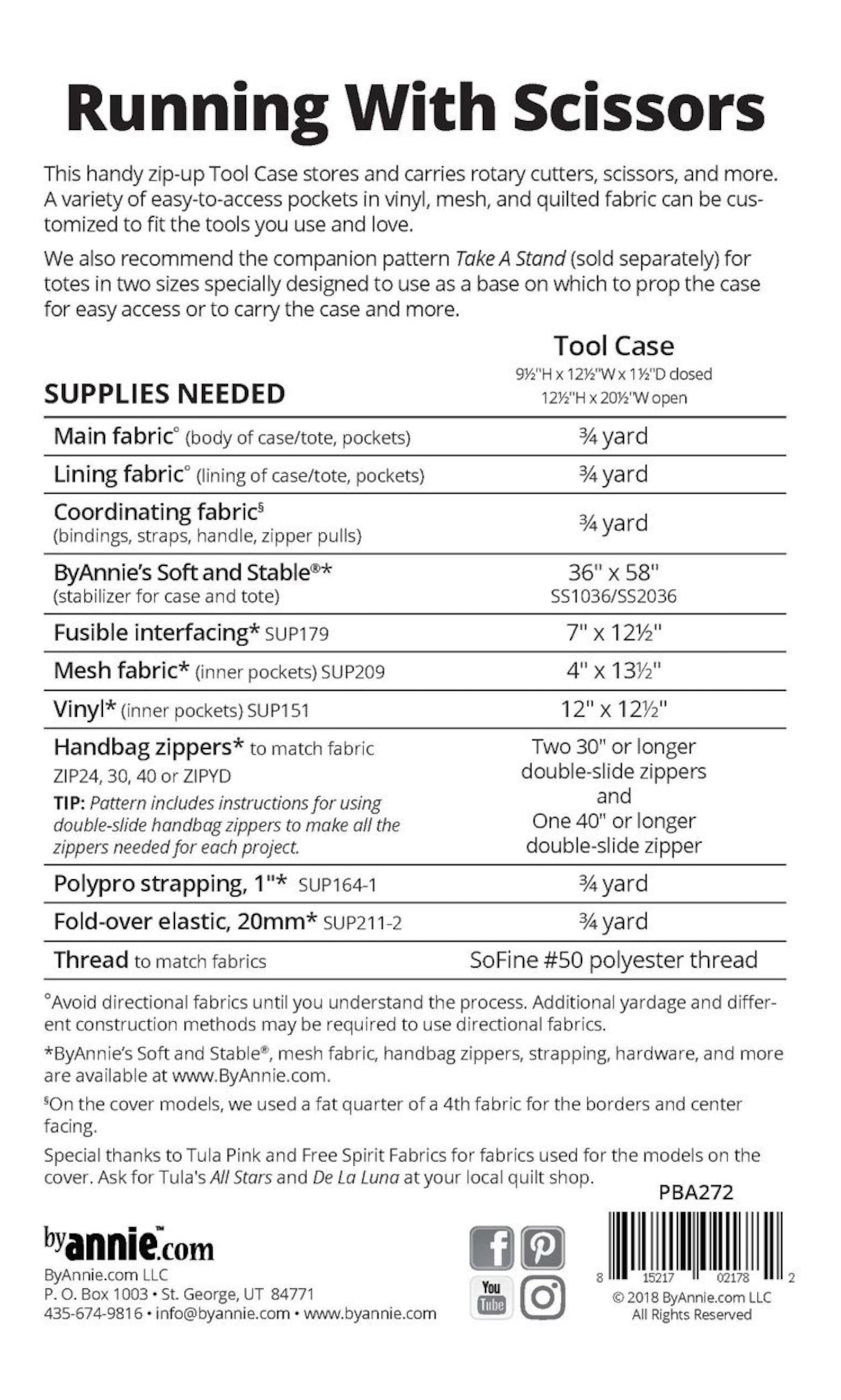 Running With Scissors Bag Pattern - by Annie -includes Coupon for Free ...