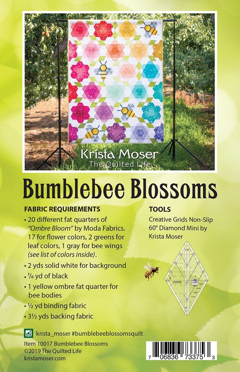 Bumblebee Blossoms Quilt Pattern by Krista Moser the - Etsy