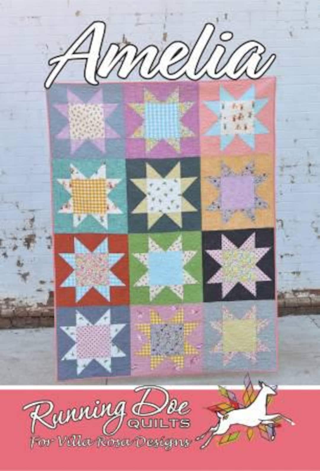 Amelia Quilt Pattern by Running Doe Quilts - Villa Rosa - Running Doe ...
