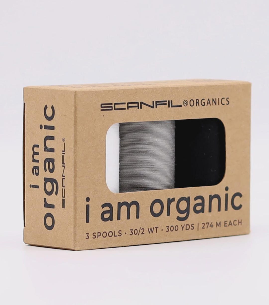 Scanfil Organics - 30wt 3 Spool Organic Cotton Thread Set Achromatics ...