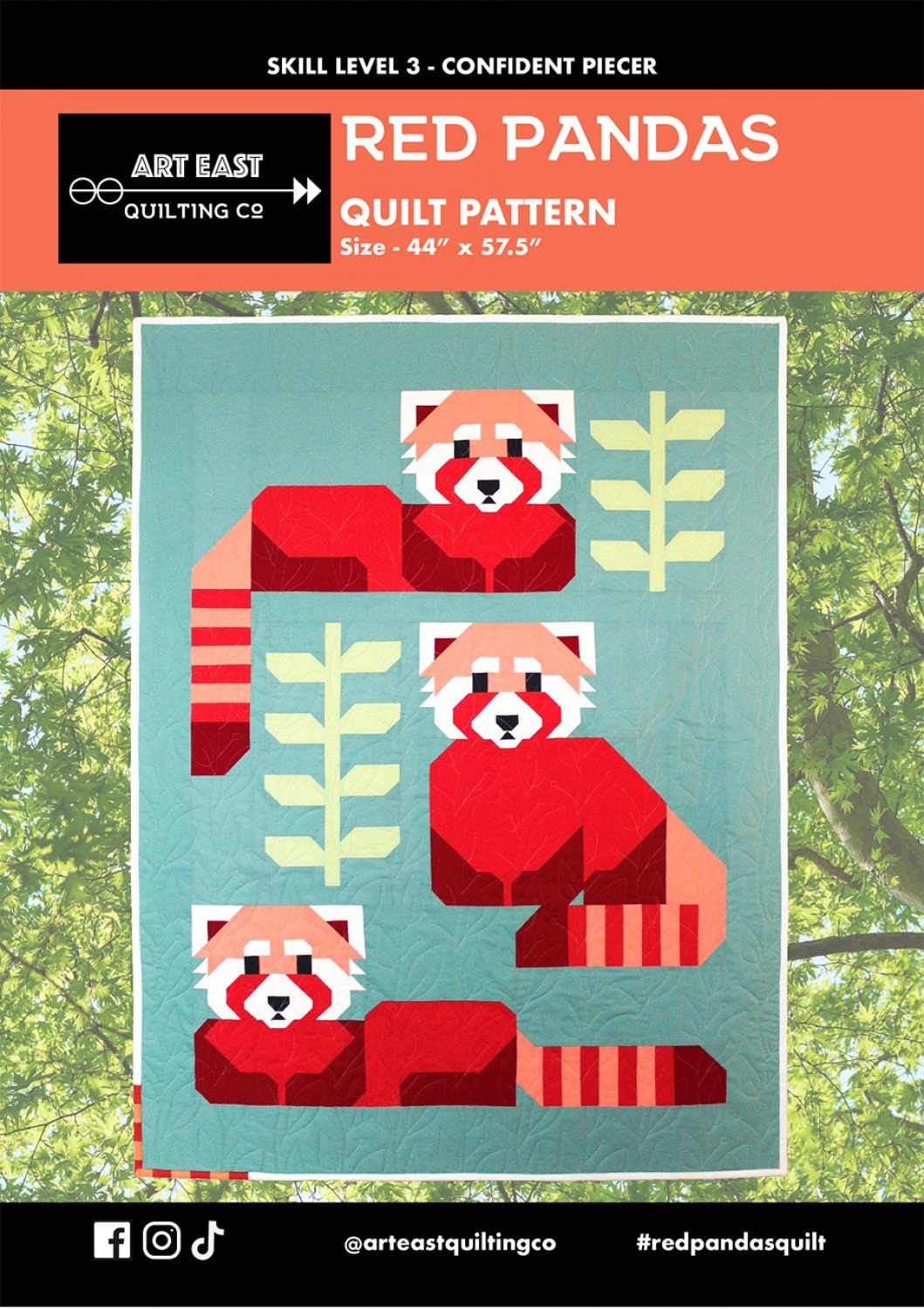 Red Pandas Quilt Pattern OR Kit by Art East Quilting Co - Etsy